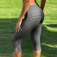Capri Pants for Women Classic Plaid Printed Lace Trim Leggings Skinny ...