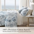 3-Piece Full/Queen 100% Cotton Sateen Duvet Cover Set,Navy/Blue ...