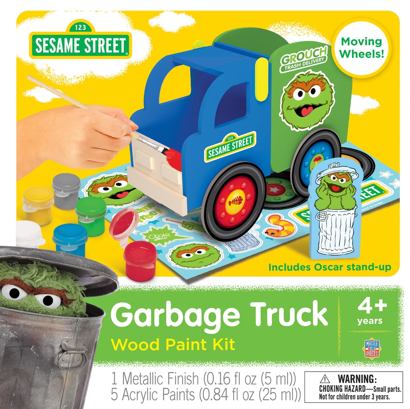 Works of Ahhh Craft Set - Sesame Street Garbage Truck Wood Paint Kit ...