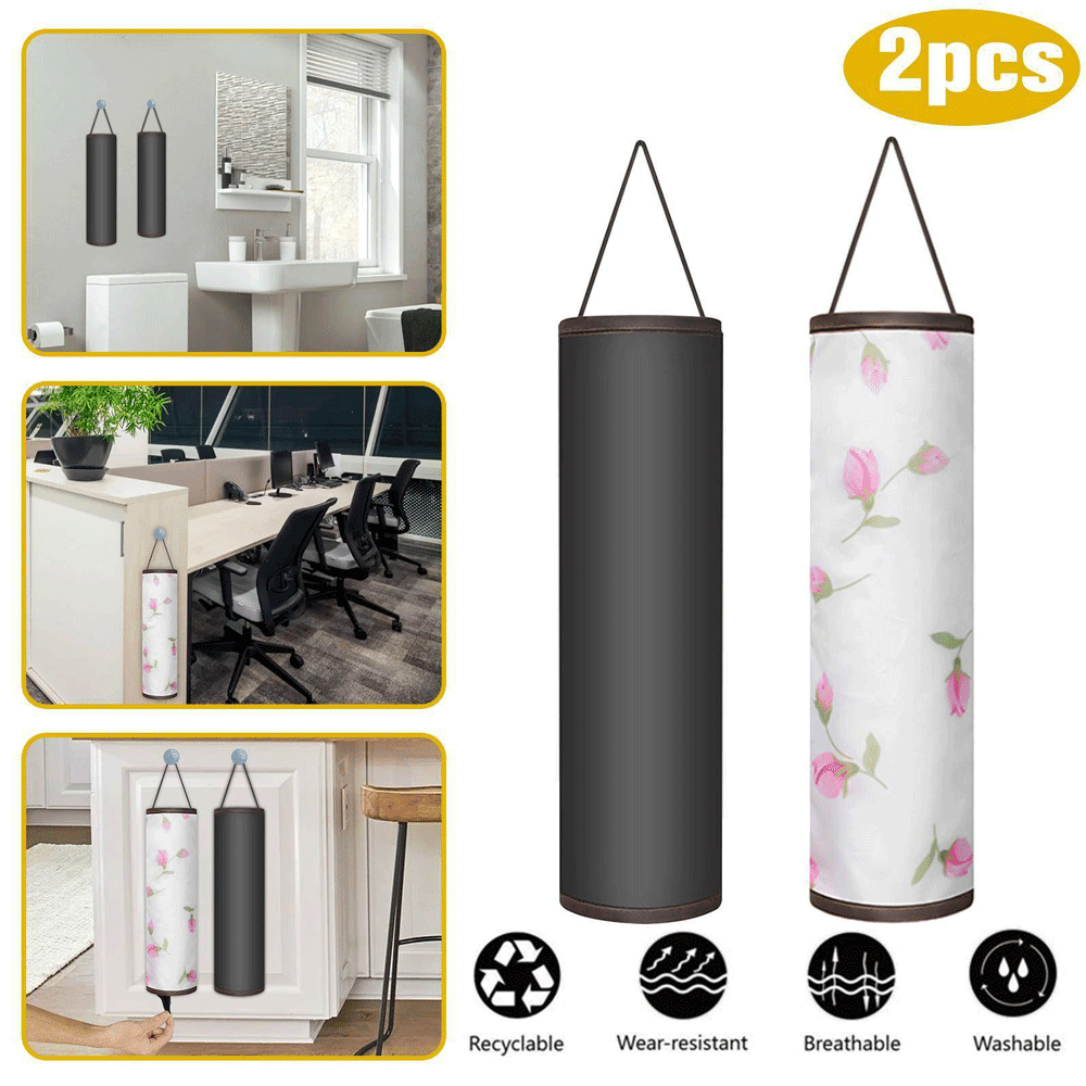 2Pcs Grocery Plastic Bag Holder and Dispenser Wall Mount Plastic bags ...