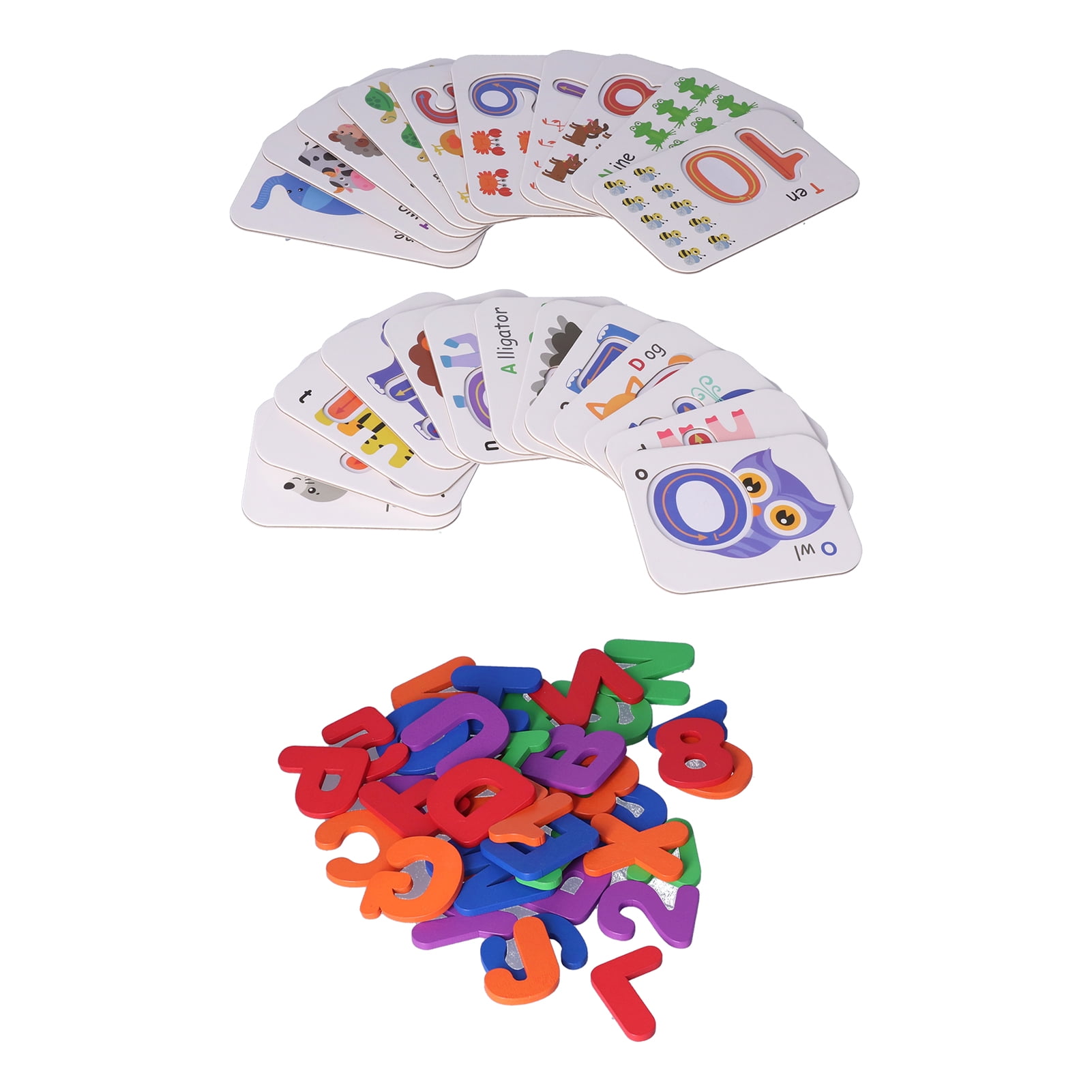 Buy Number And Alphabet Flash Cards Set, Cute Pattern Children Matching ...
