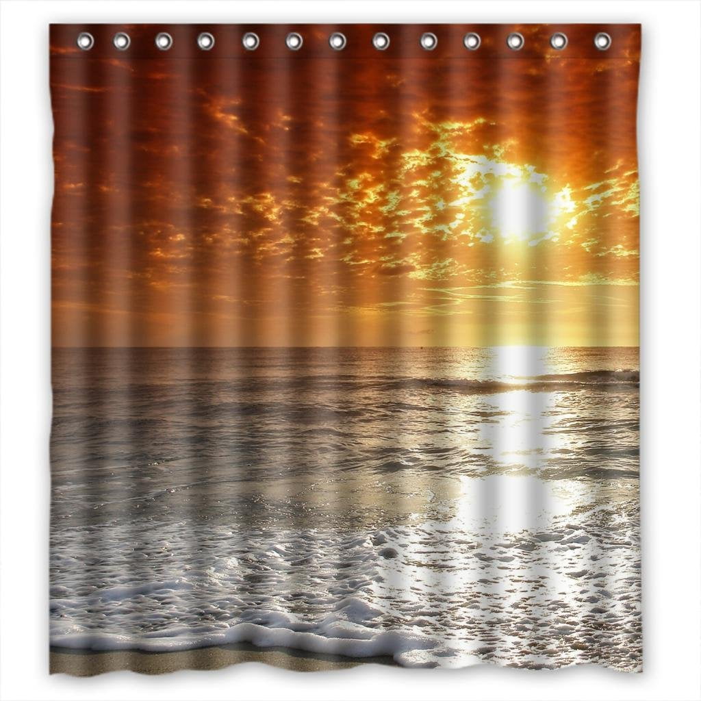 Click here for Yusdecor Orange Sky Shower Curtain Polyester Fabri... prices