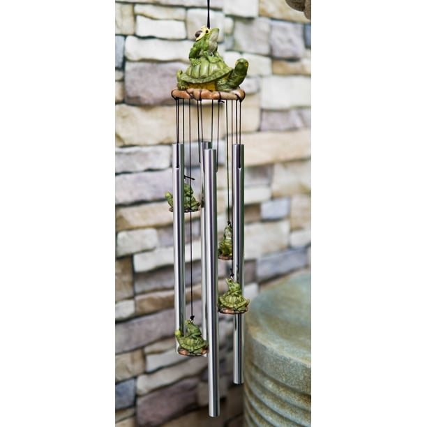 Ebros Tortoise Piggybacking Green Frog With Snail Garden Patio Wind ...
