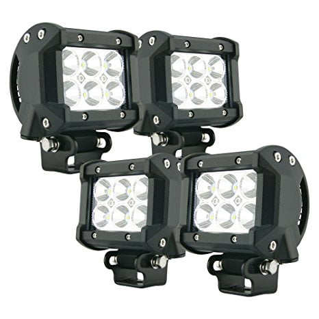 4pc DT MOTO™ 4' CREE LED Off Road Jeep Light Bar Spot 18W - Walmart.com