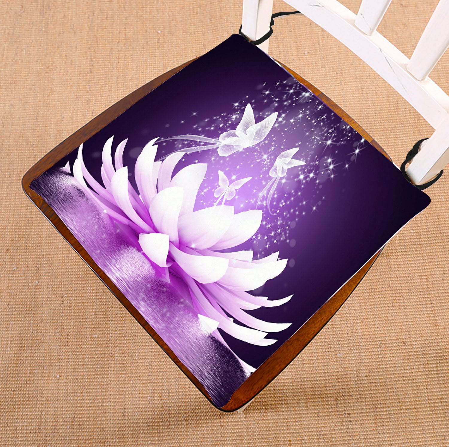 PHFZK Butterfly Chair Pad, Beautiful Lotus Flower Seat Cushion Chair ...
