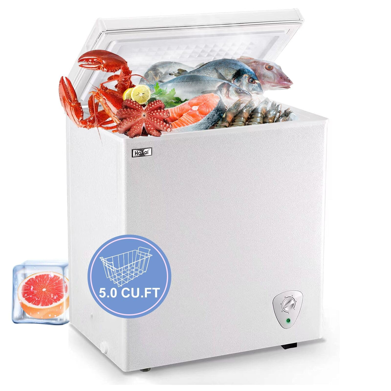 Congelador tipo arcón WANAI de 5 pies cúbicos, blanco, independiente con cesta | Walmart en línea
