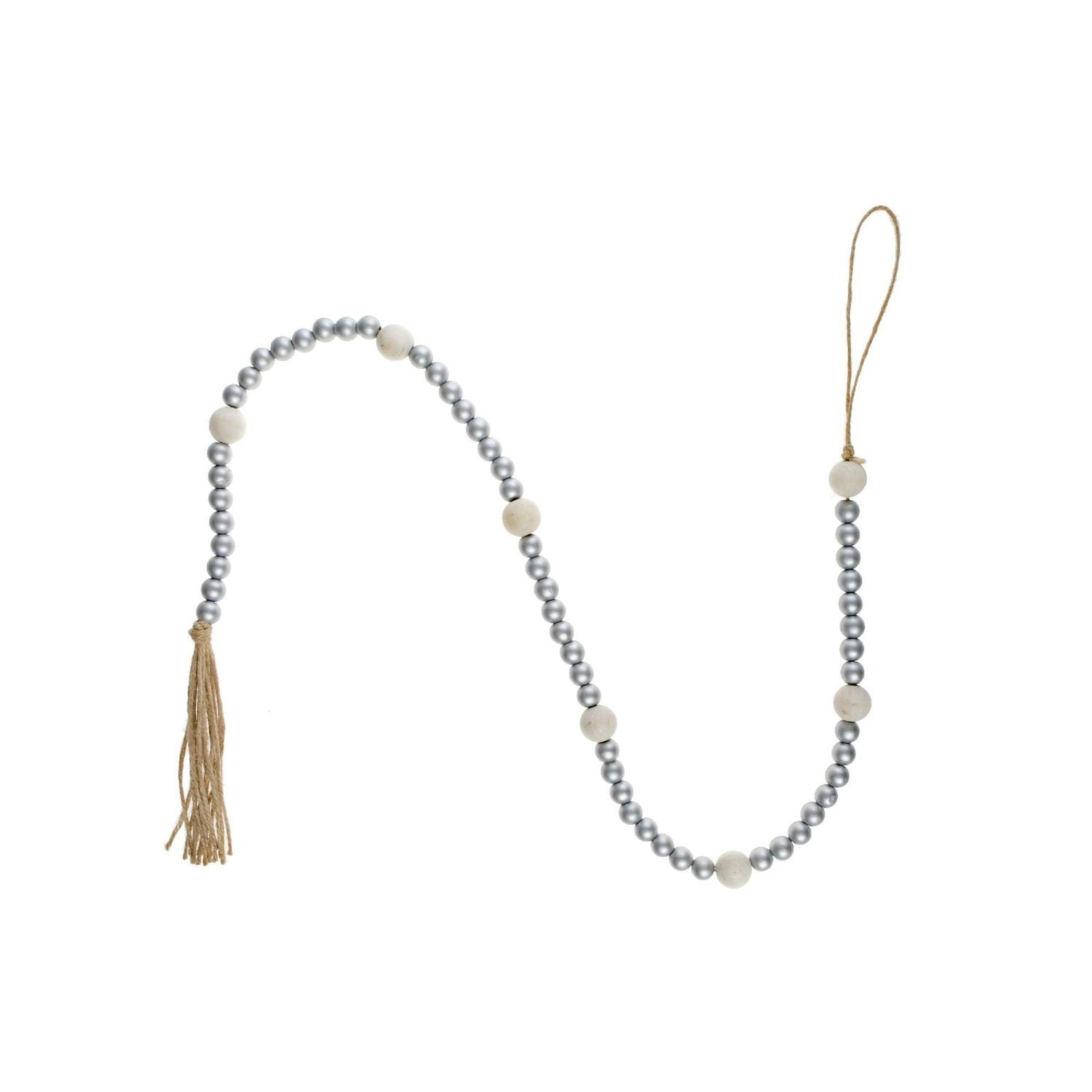 Click here for Ih Casadécor Dual Wood Bead Garland (Silver) prices
