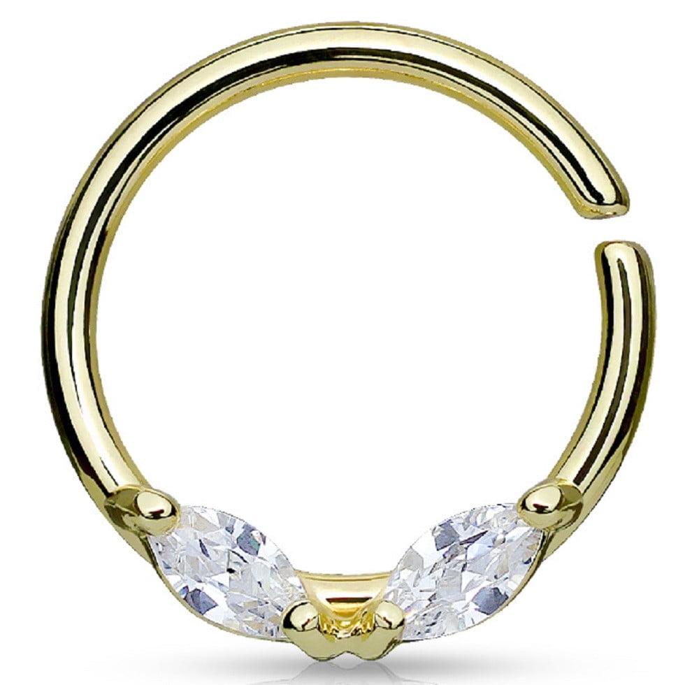 Nose Ring Surgical Steel Bendable Septum/Cartilage Hoop Ring Prong ...