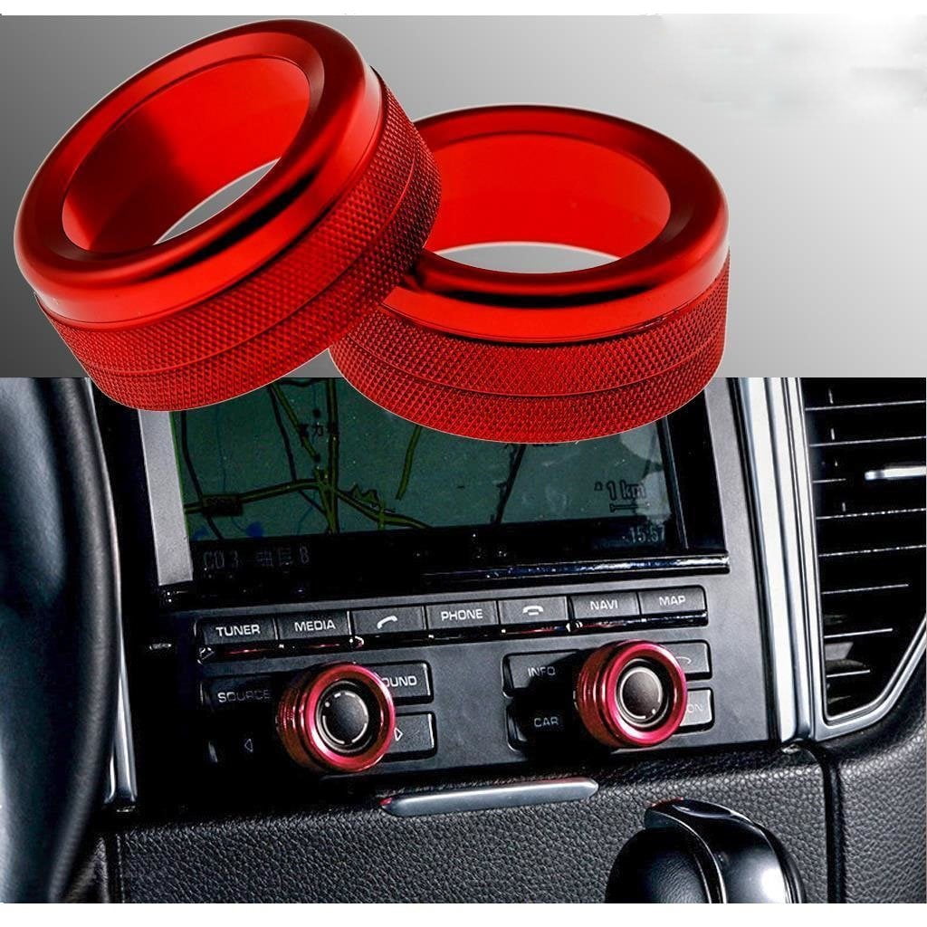 Xotic Tech 2pcs Anodized Aluminum AC Climate Control Knob Ring Volume ...