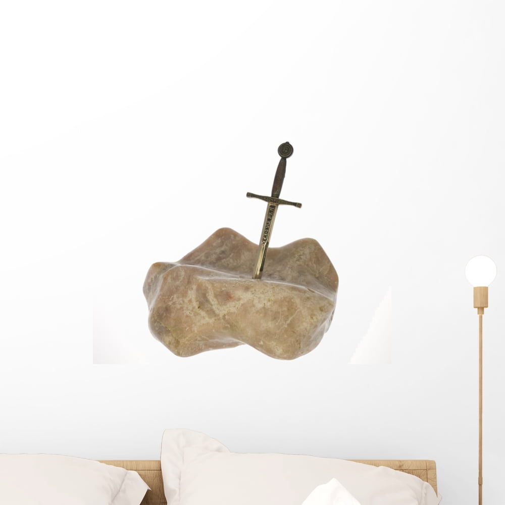 Excalibur Sword Rock Wall Mural Decal by Wallmonkeys Vinyl Peel and ...