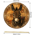 Acrylic Round Hanging Ornament, Vintage Donkey Portrait with Holly ...