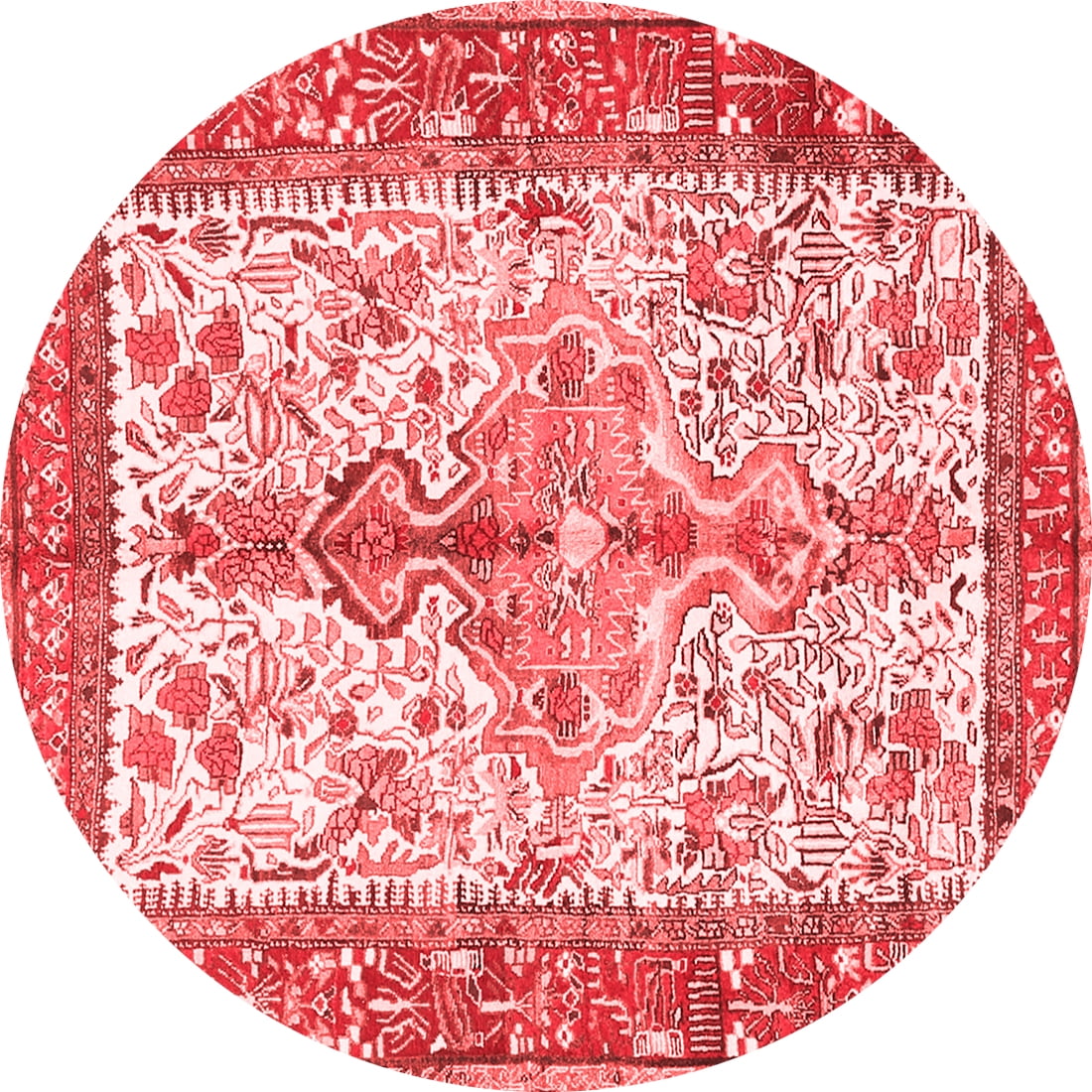 Ahgly Company Indoor Round Persian Red Traditional Area Rugs, 6' Round ...