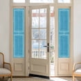 Blue Farmhouse Window Privacy Film, Linen Texture Geometric Lines ...