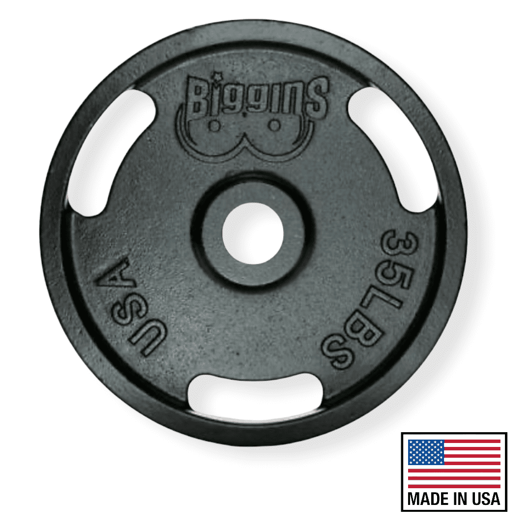 Biggins Iron Olympic Cast Iron Weight Plates, Single, 35 lb. - Walmart.com