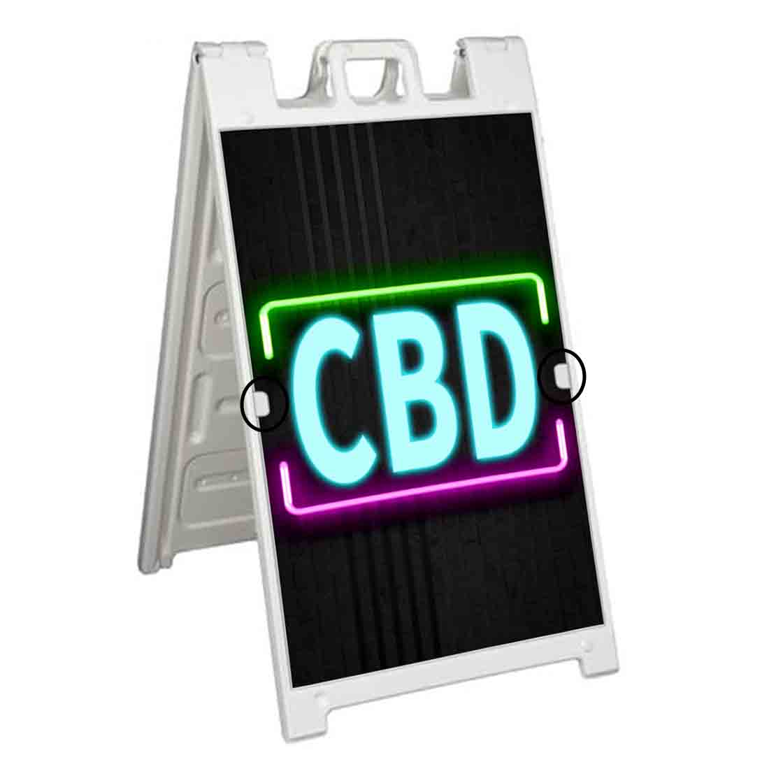 CBD (24" X 36") Deluxe A-Frame Signicade, Includes 2 Removable Panels ...