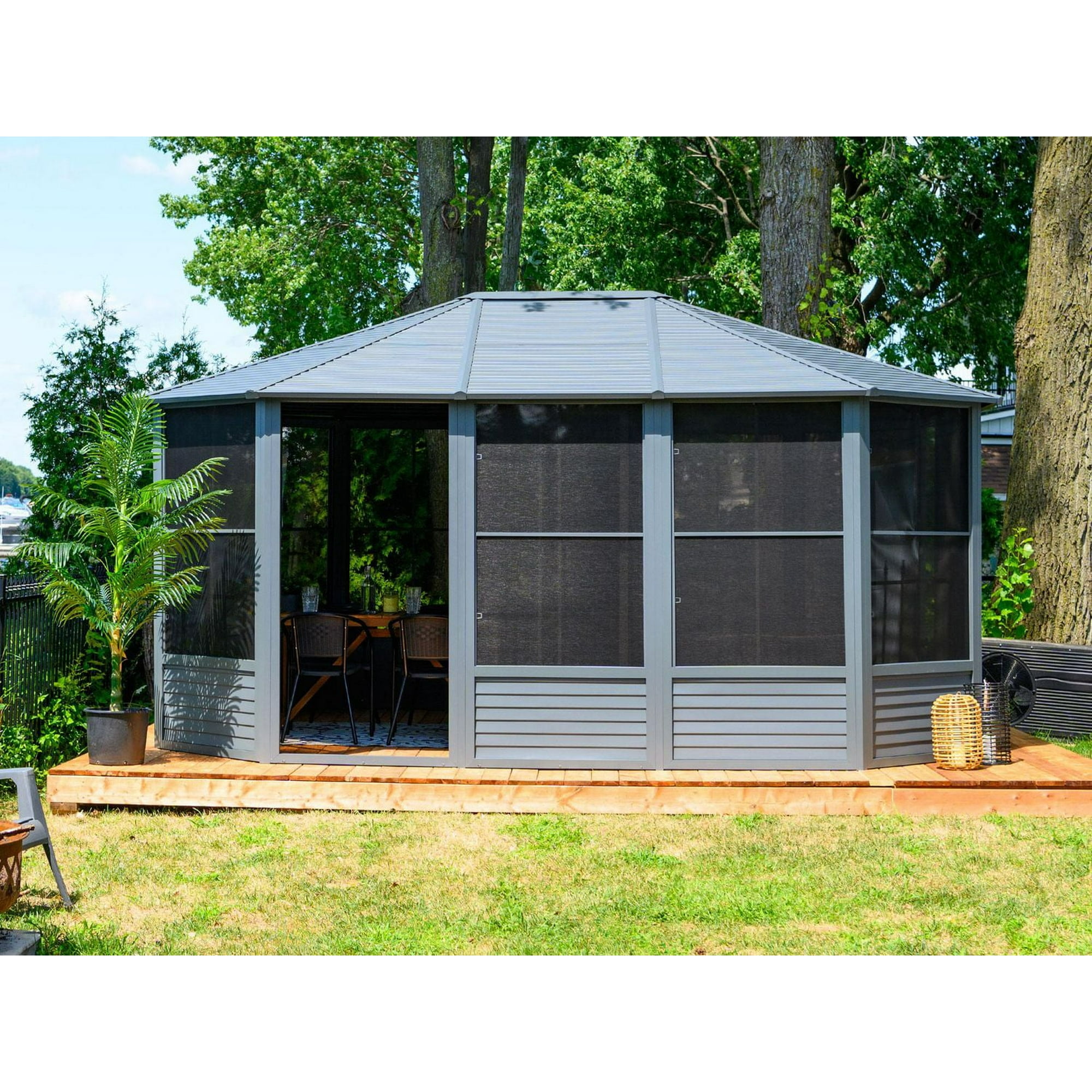 Click here for Gazebo Penguin Florence Solarium Metal Roof 12 Ft.... prices