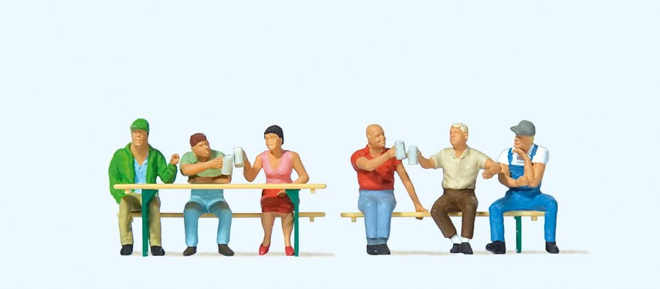 Preiser HO Scale Model Figure/People Set Sleeping Railroad Passengers 6 ...