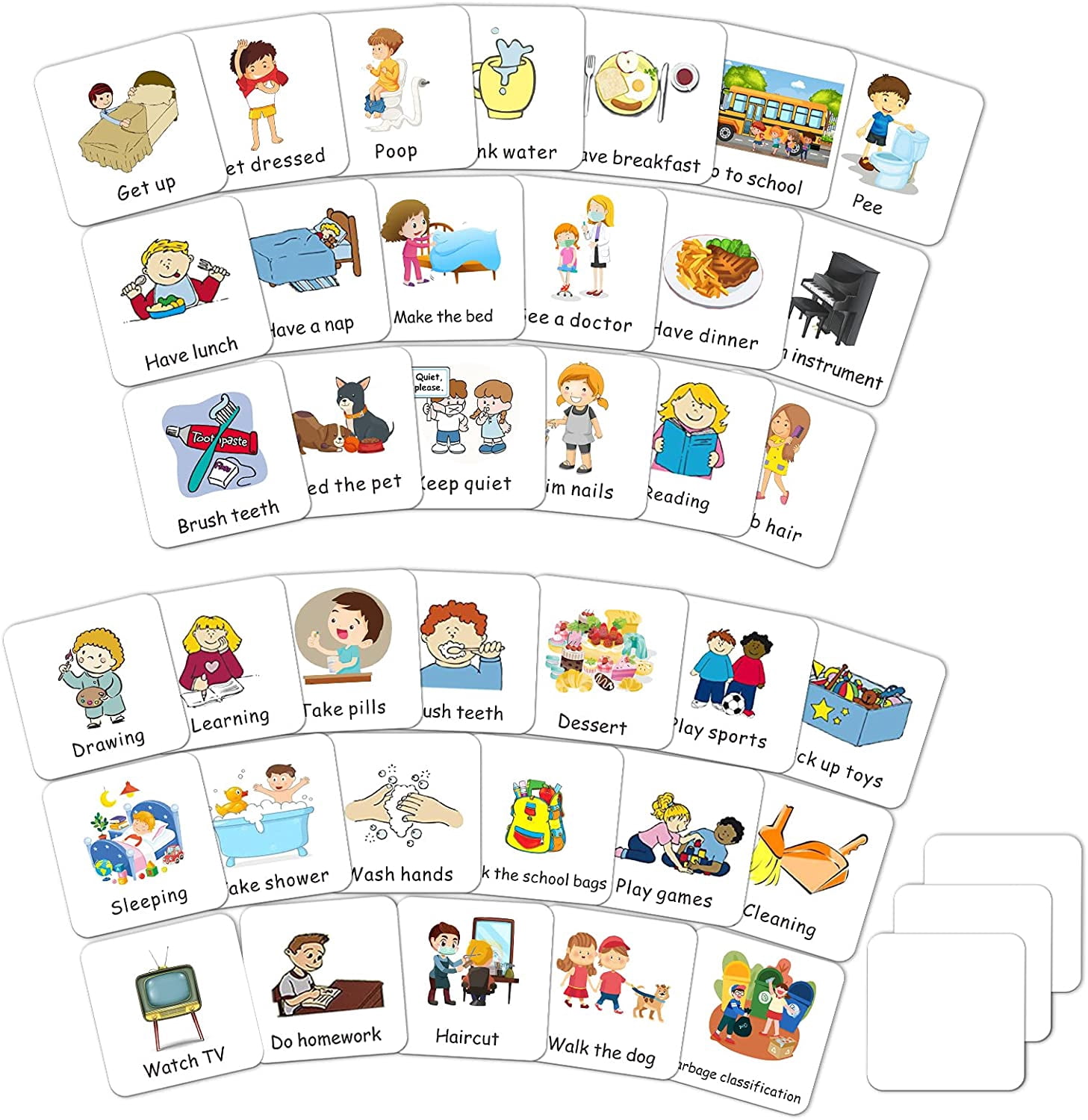 Magnetic Kids Chore Cards for Visual Schedules, Daily Routines Fridge ...