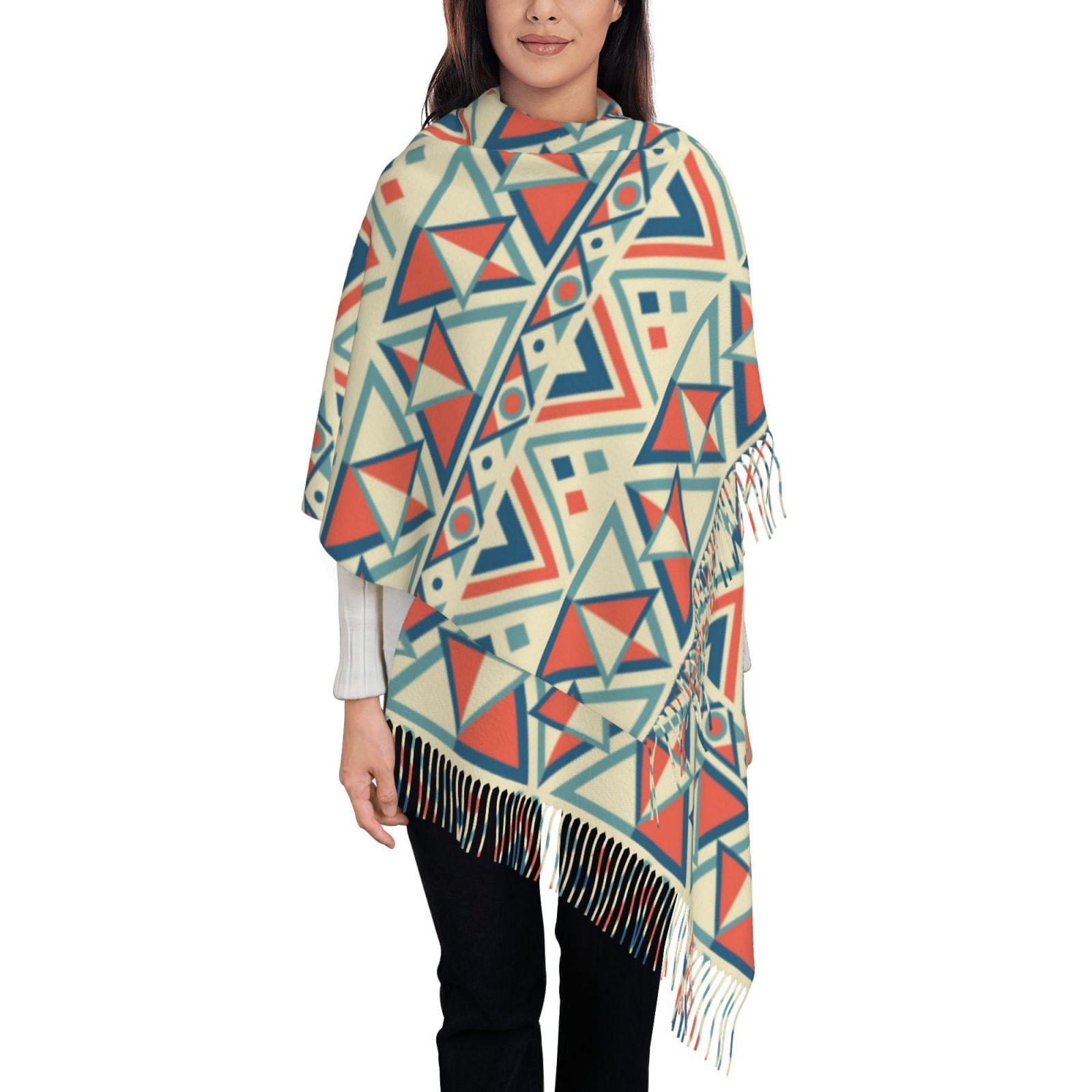 ZNDUO Retro Modern Minimalist Pattern Pashmina Shawls，Wraps Winter Warm ...