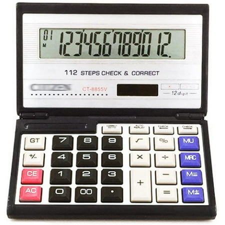 12 Digits Large Display Basic Calculator Mini Handheld Folding ...