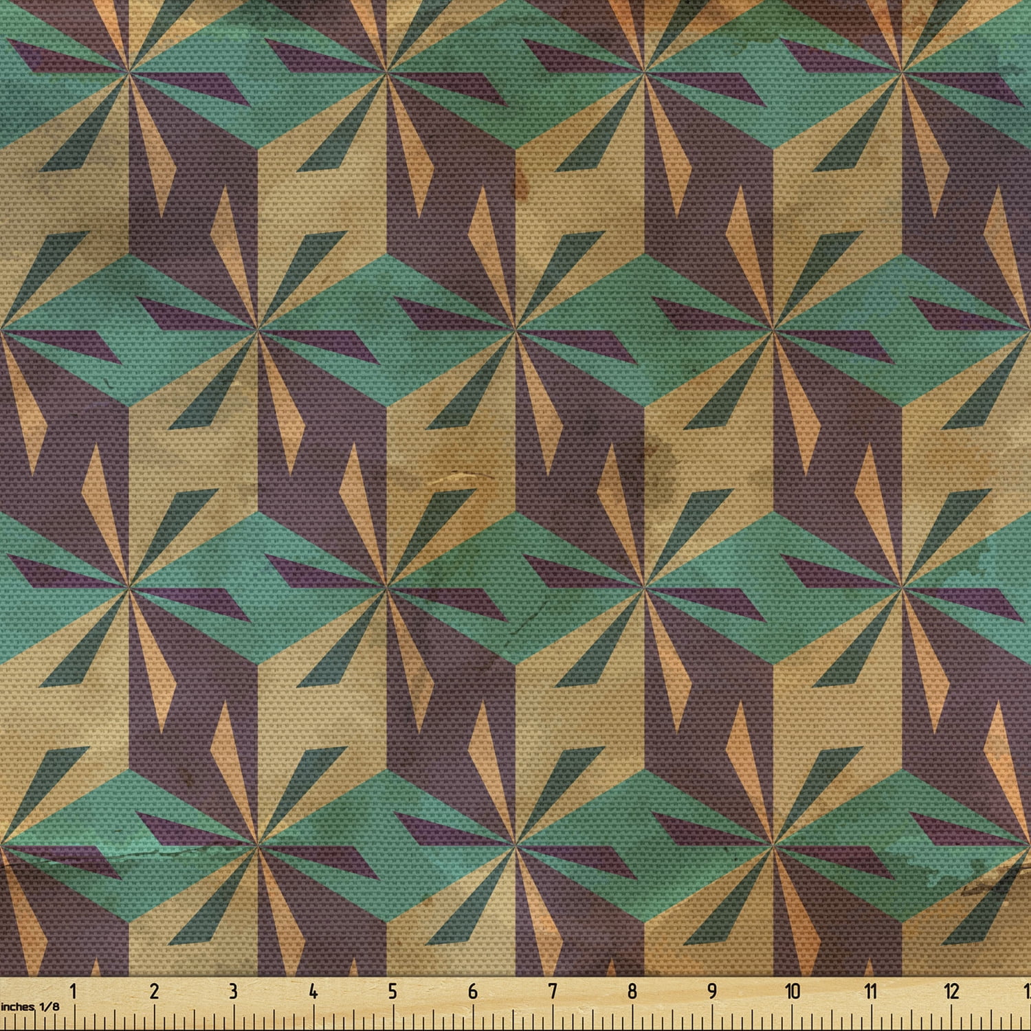 Abstract Sofa Upholstery Fabric by the Yard, Vintage Floor Tiling ...