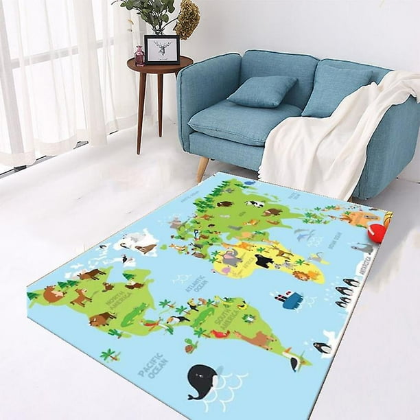 Children Crawling Play Rugs And Carpets With Word Map Design For Kid ...