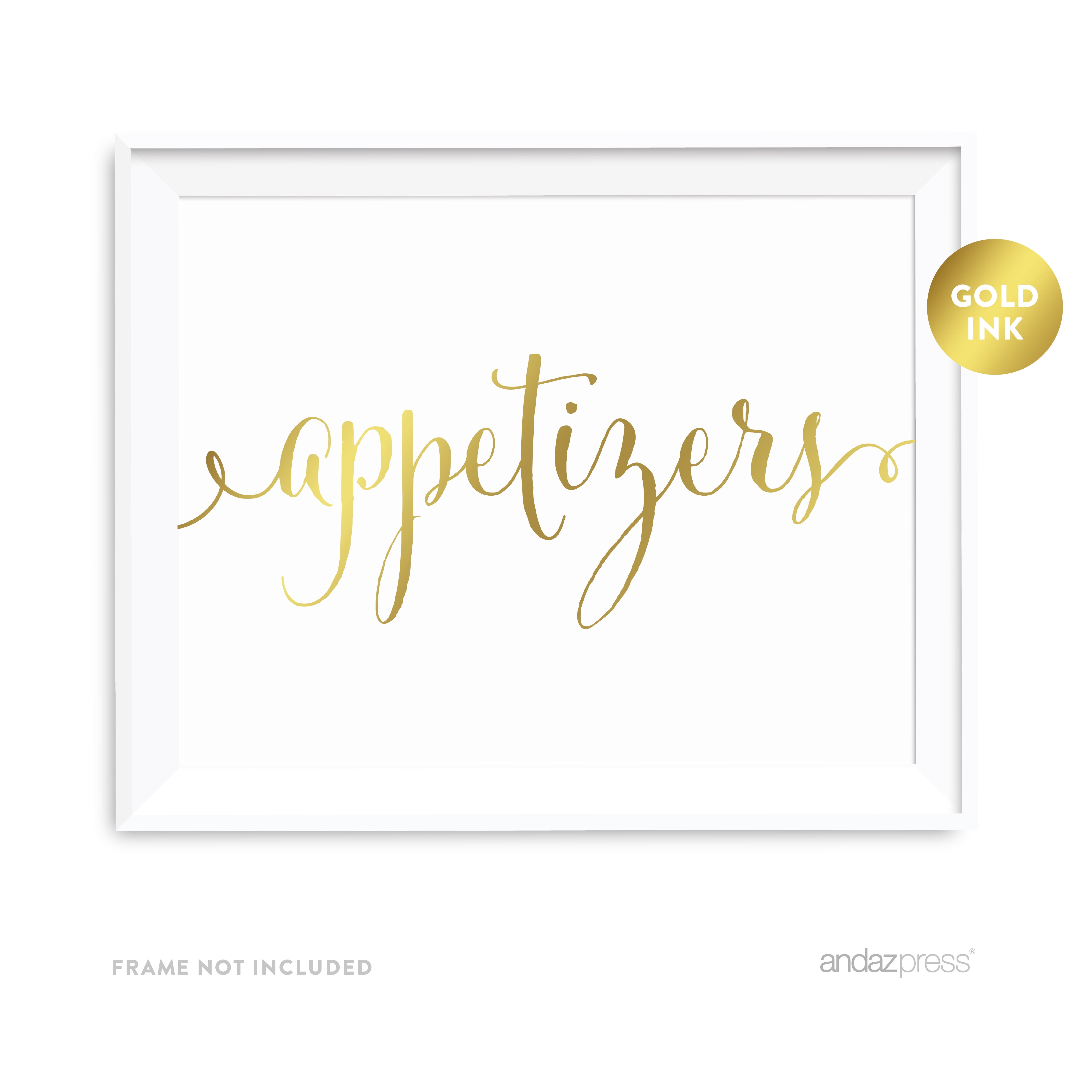 Appetizers Metallic Gold Wedding Party Signs - Walmart.com