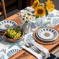 Table Runner Watercolor Ocean Starfish Coral Dresser Scarves 13x72 Inch ...