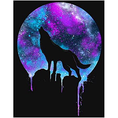 ESH7 Cool Wolf Iron on Patches Heat Transfer Vinyl DIY Applique A-Level ...
