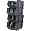 Skywin Stackable Storage Bins - 12 Pack Grey for Kitchen, Bathroom ...