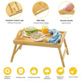 Bambloom Portable Dinner Folding Snack Tray with Legs, Bamboo Bed Tray ...
