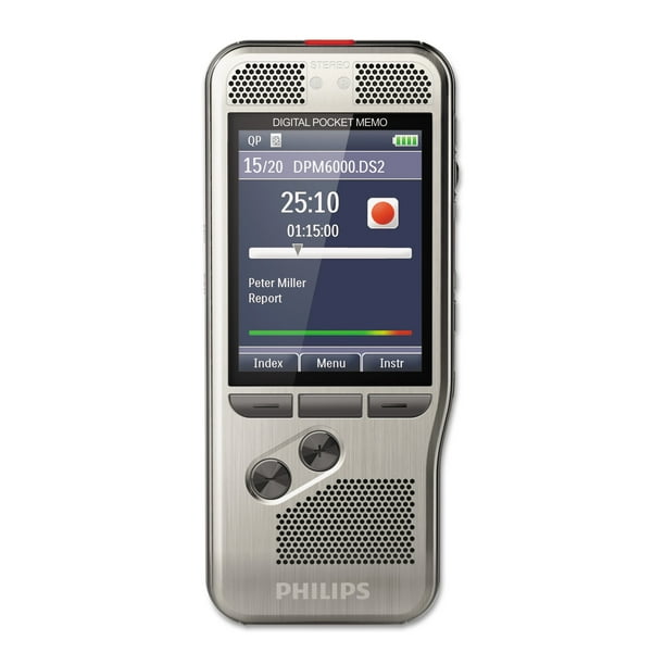 Philips Pocket Memo 6000 Digital Recorder with Push Button Operation, 4 GB Memory - Walmart.com ...