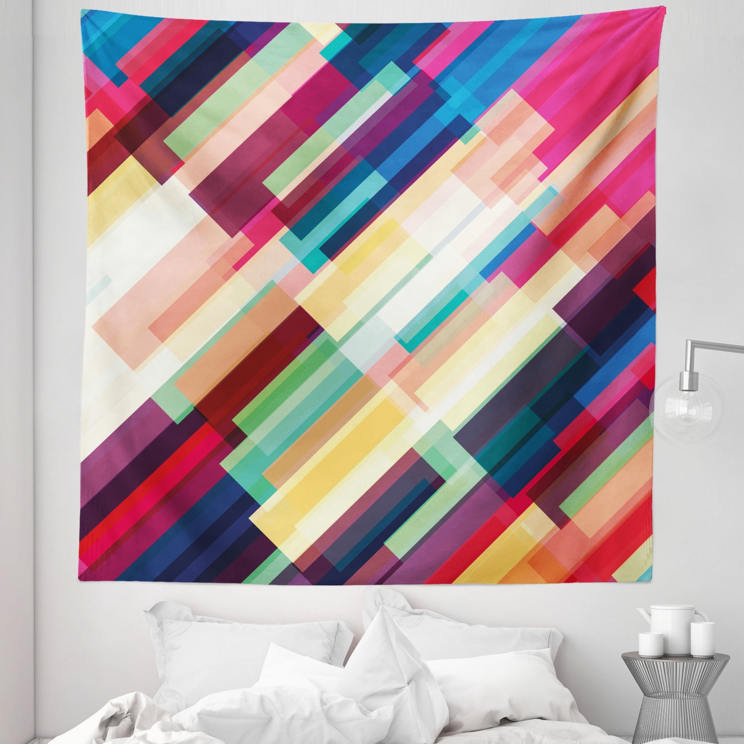 Abstract Tapestry, Futuristic Geometric Pattern Design with Colorful ...