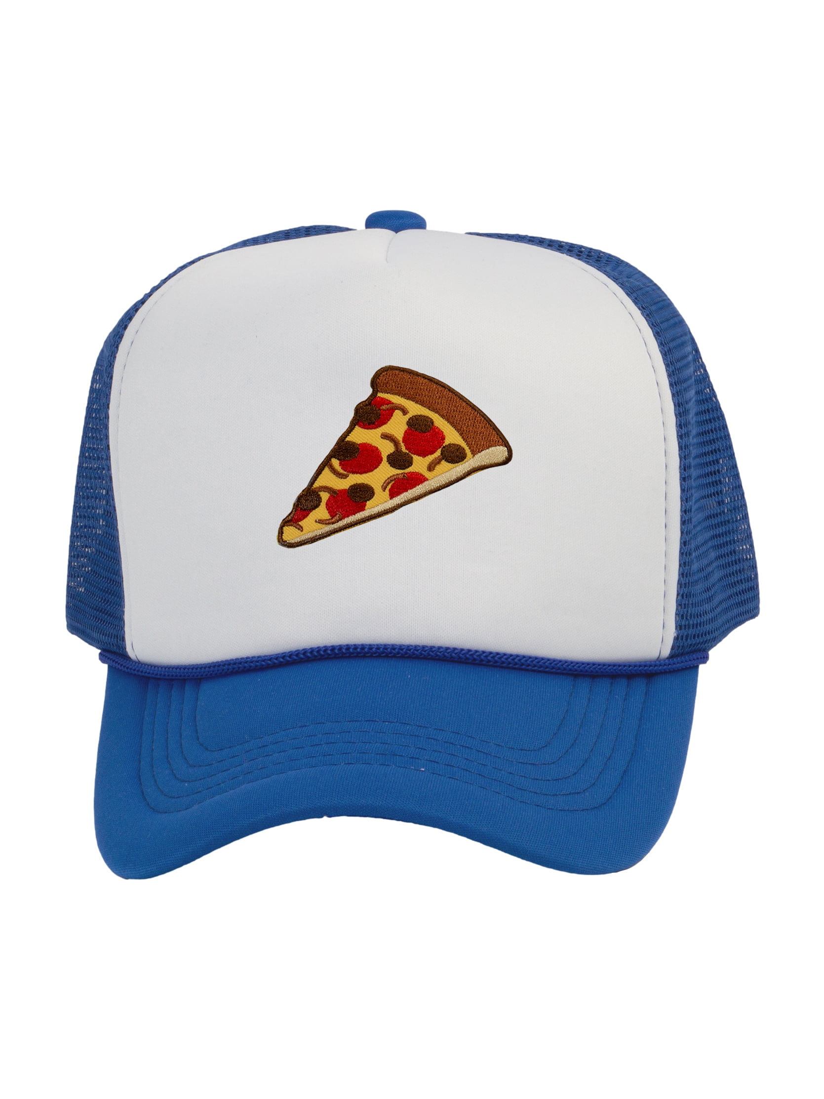 Adult Men's Pepperoni Pizza Slice Rope Foam Trucker Hat, White/Royal ...