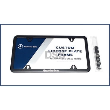 Mercedes-Benz Chrome Star Logo Black Steel License Plate, Genuine ...