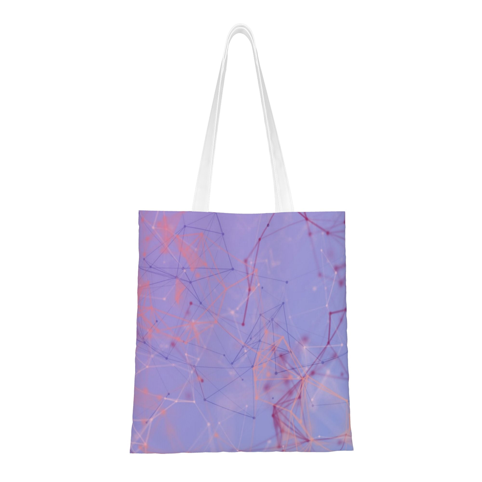YFYANG Reusable Cotton Canvas Tote Shopping Bag, Purple Polygons Art ...
