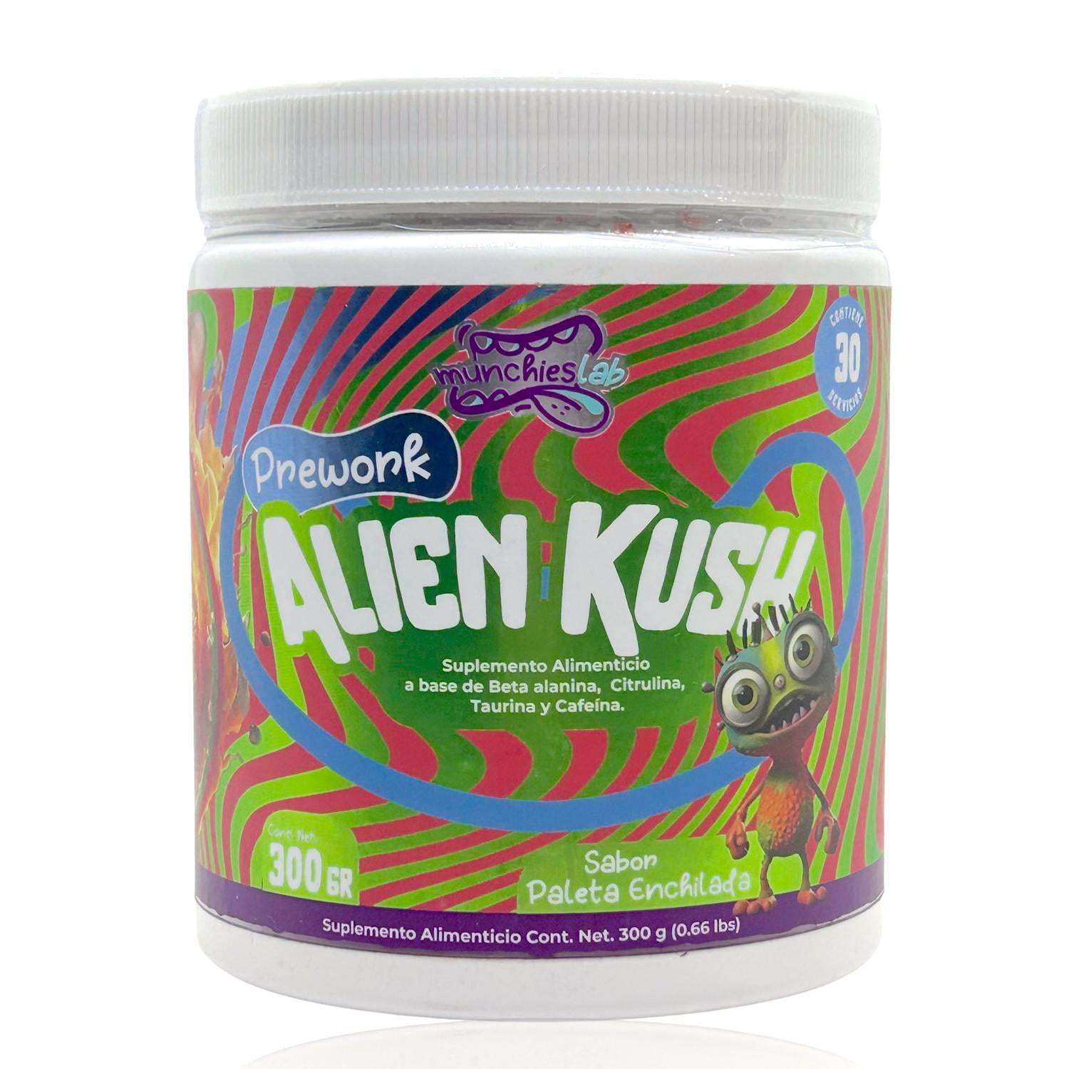 Preentreno Alien Kush 300 g Paleta Enchilada MunchiesLab. Munchies Lab ...