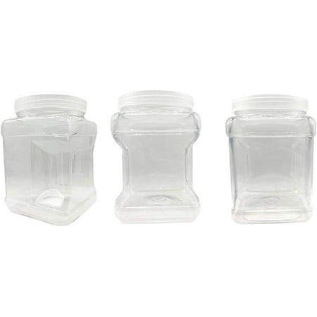 Sohapy 1/2 Gallon Plastic Canisters With Lids for Food Storage Empty ...