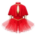 Linjinx Girls' Trapeze Outfits Holiday Tutu Dress with Cape And Gloves ...