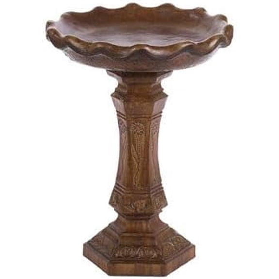 Solid Rock Stoneworks 2 Piece Collanade Birdbath - 26" Tall - Desert ...