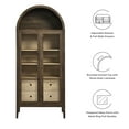 Modway Nolan Tall Arched Storage Display Cabinet in Walnut Hickory ...