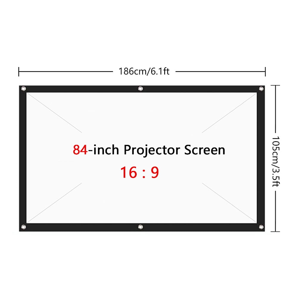 84 inch Projection Screen Portable Foldable Projection Screen 16:9 ...