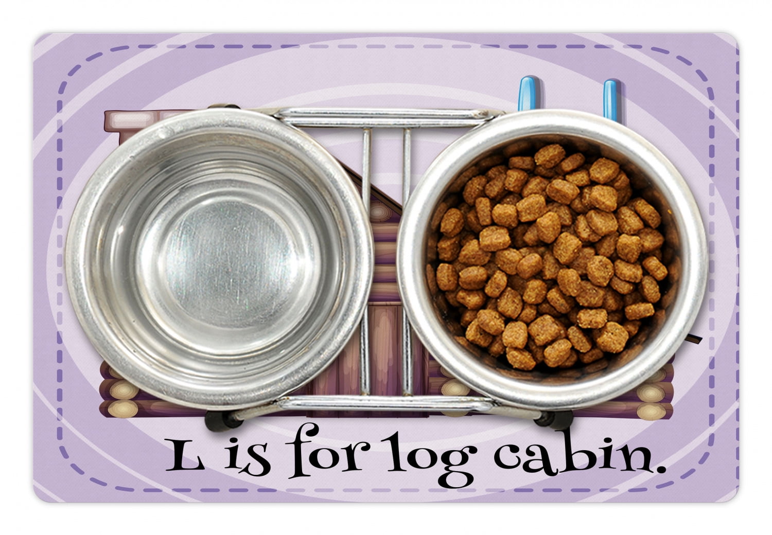 Log Cabin Pet Mat for Food and Water, Alphabet Flashcard for L Letter ...