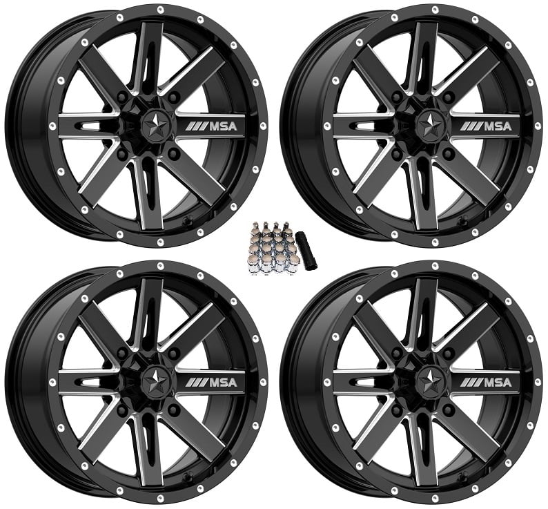 MSA M41 Boxer UTV Wheels/Rims Milled 15" Honda Pioneer - Walmart.com