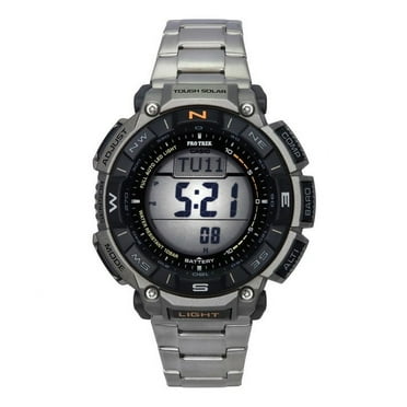 Casio Men's PRO TREK Atomic Solar Triple Sensor Watch, Titanium Band ...