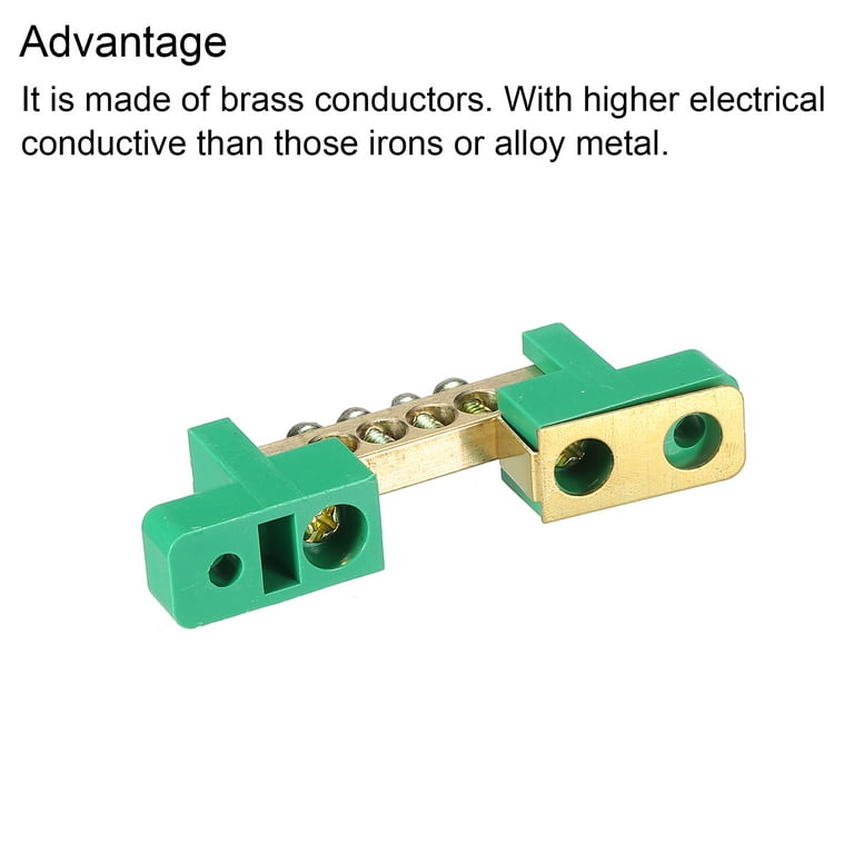 Grounding Block 2-Pack 4-Position Terminal Ground Bar - Brass Screw ...