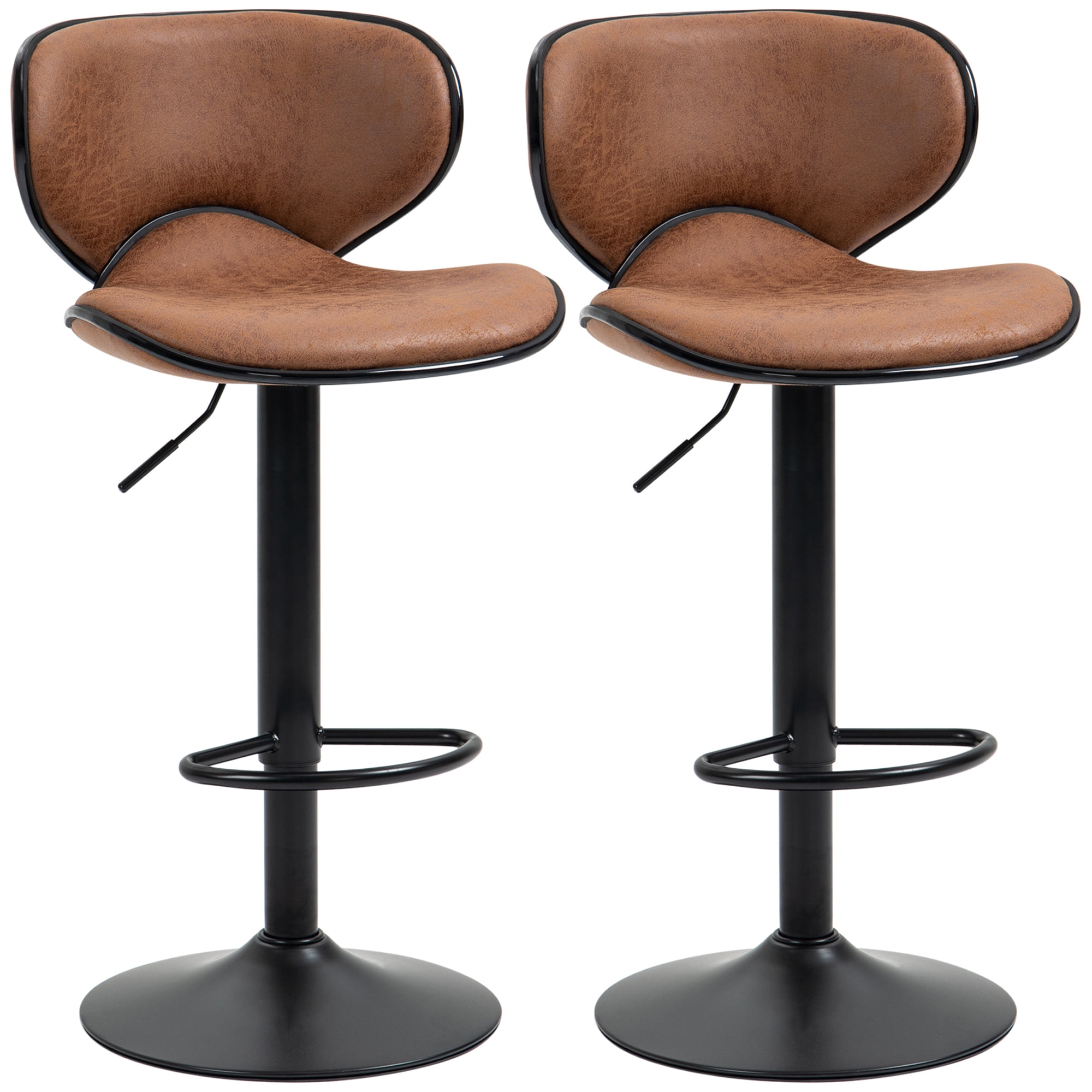 Click here for Homcom Vintage Bar Stool Set Of 2 Leathaire Adjust... prices