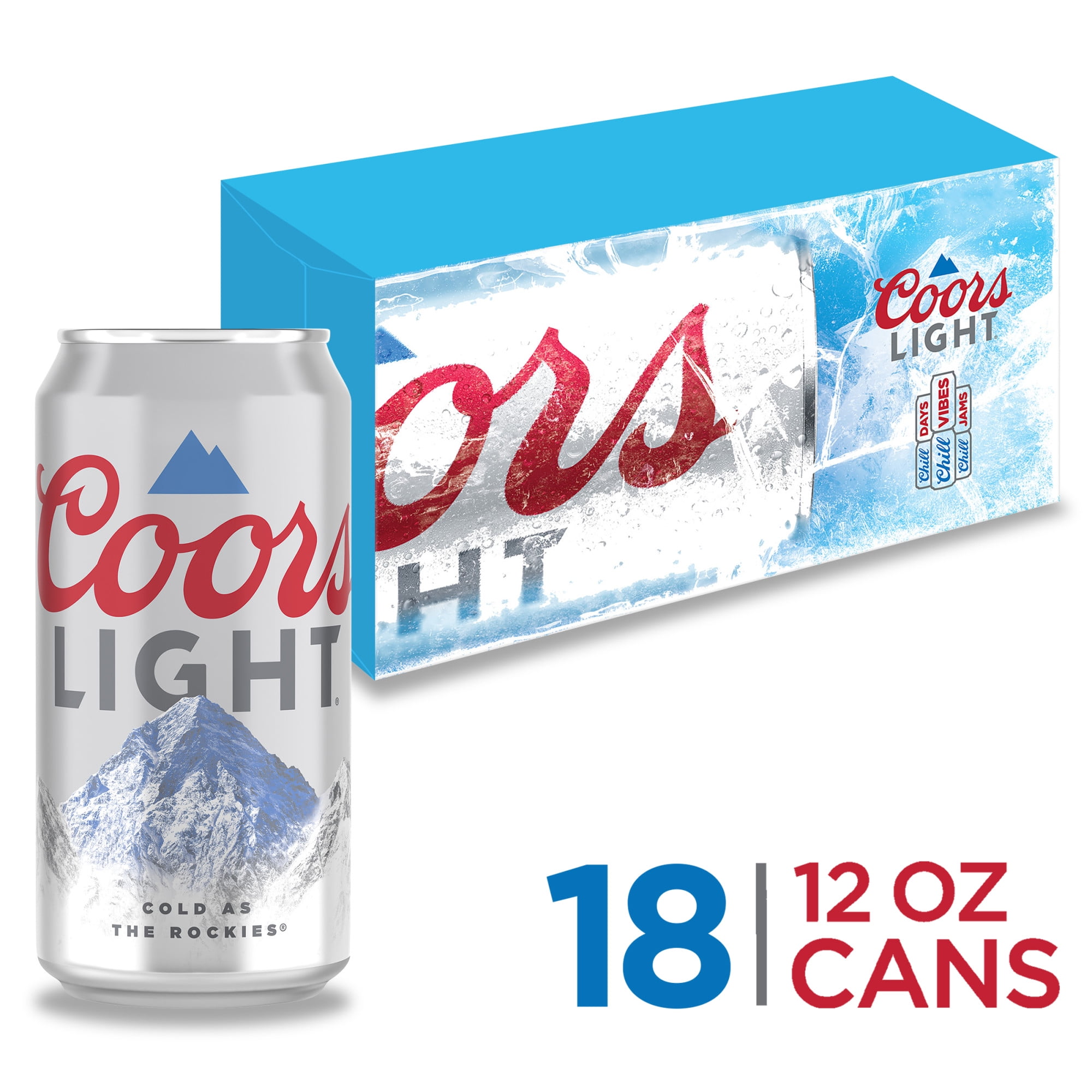 Coors Light Lager Beer, 18 Pack, 12 fl oz Cans, 4.2% ABV – Walmart ...