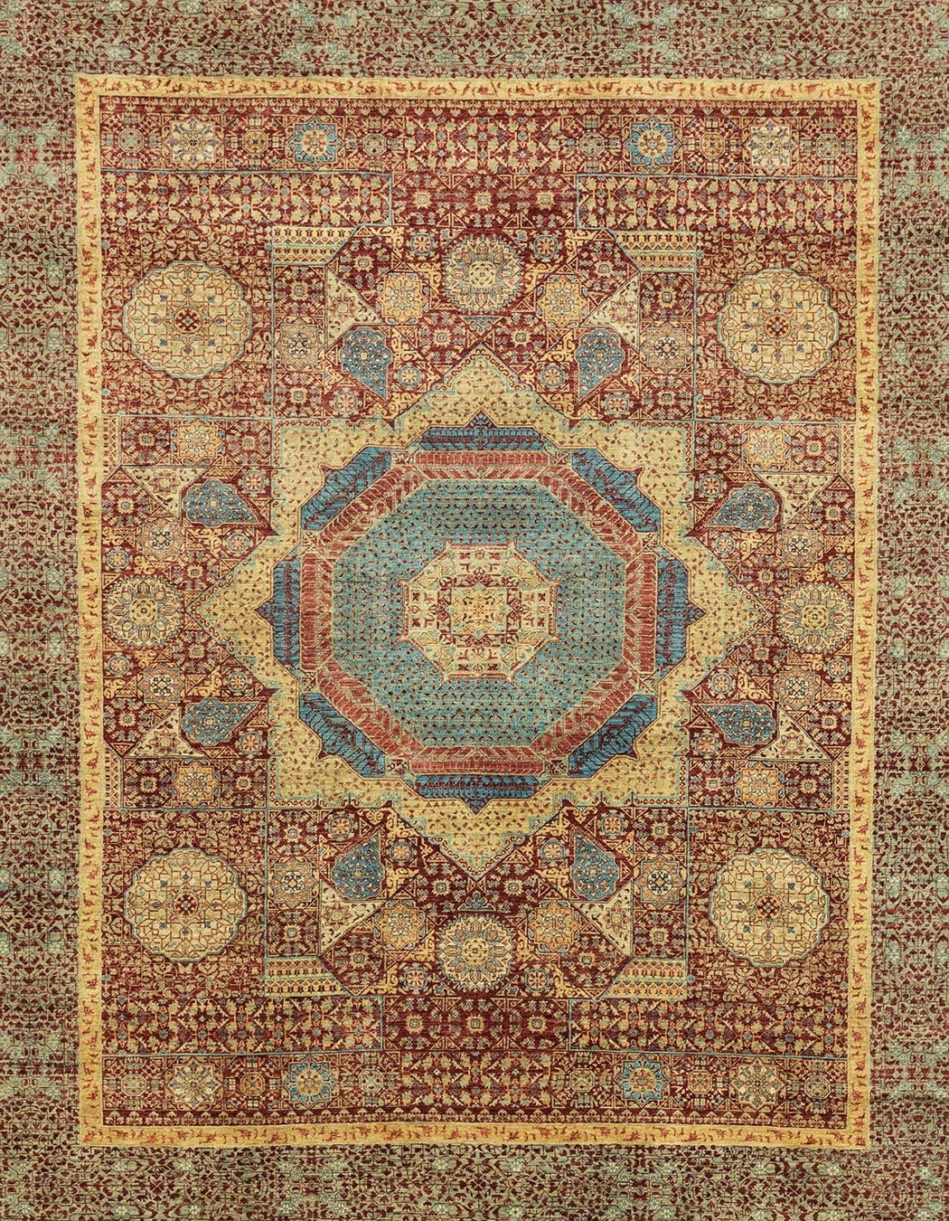 Ahgly Company Indoor Rectangle Abstract Metallic Gold Abstract Area ...