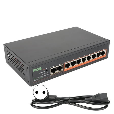 PoE Switch 8 Port, PoE Switch RJ45 Adaptive Port LED Indicators VLAN ...